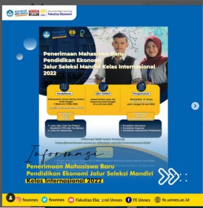 Seleksi Mandiri Jalur Kelas Internasional bagi Calon Mahasiswa dari Indonesia: Semua Prodi di FE ...