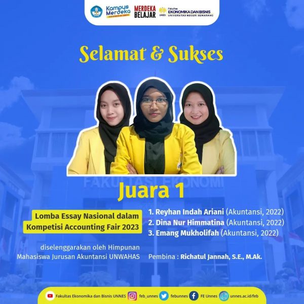 Tim FEB UNNES Berhasil Meraih Juara 1 Lomba Essay Nasional Dalam ...
