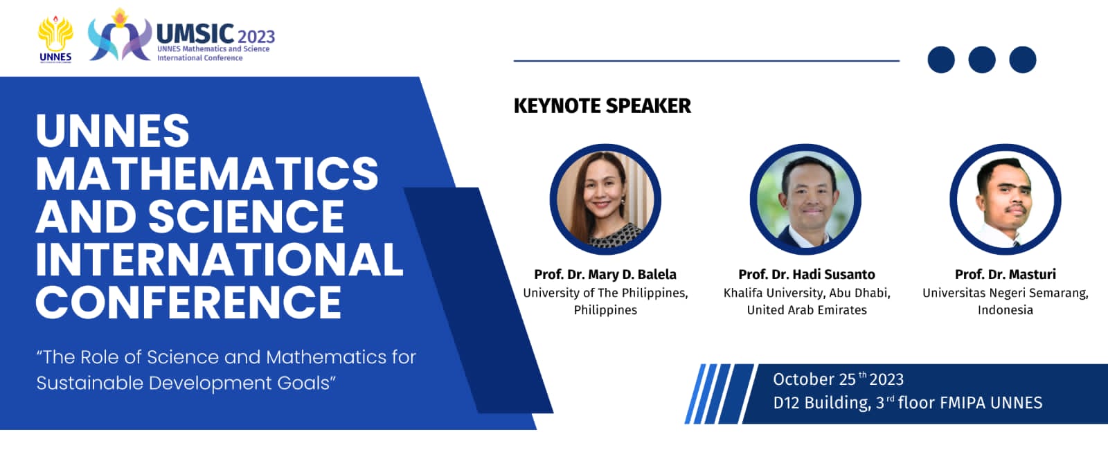 FMIPA UNNES Holds UMSIC 2023 with the Theme “The Role of Science and ...